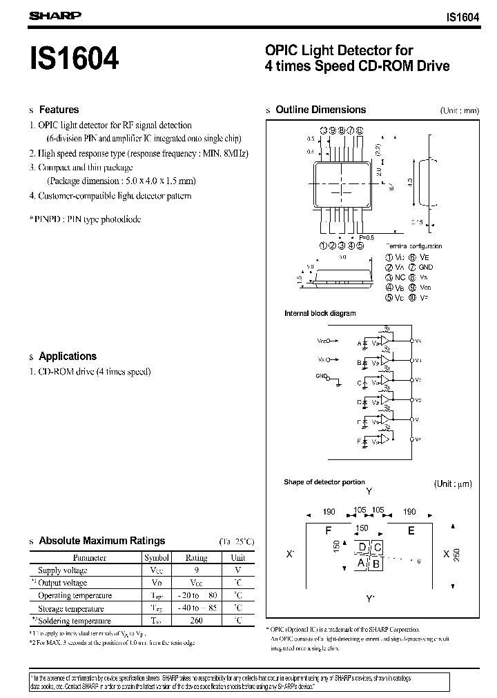 IS1604_23450.PDF Datasheet Download --- IC-ON-LINE