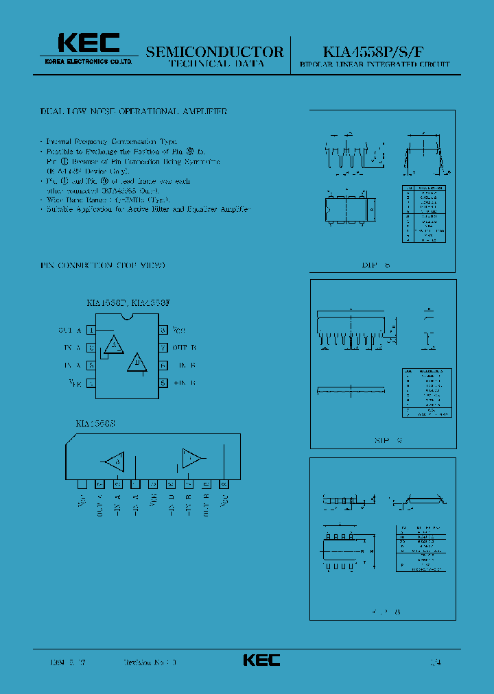 KIA4558F_162131.PDF Datasheet Download --- IC-ON-LINE