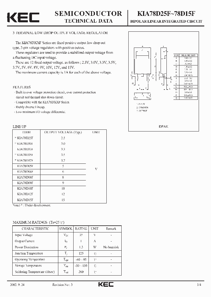 KIA78D06_38725.PDF Datasheet Download --- IC-ON-LINE