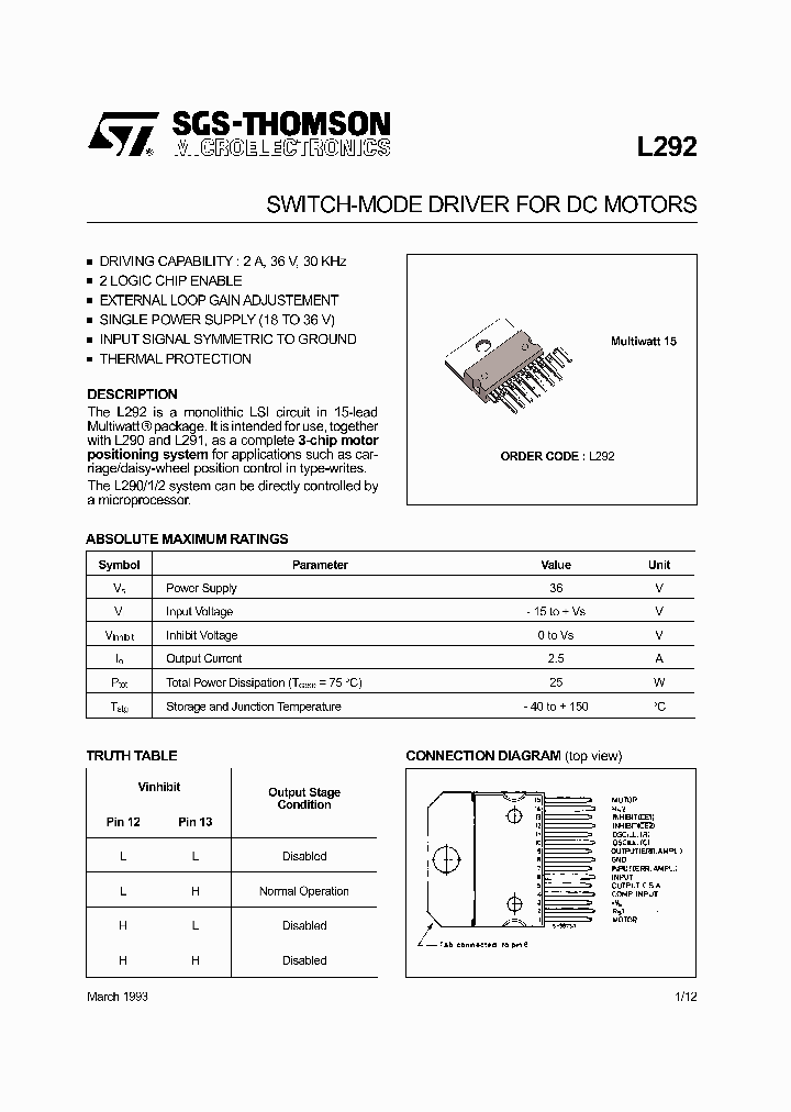 L292_156204.PDF Datasheet Download --- IC-ON-LINE