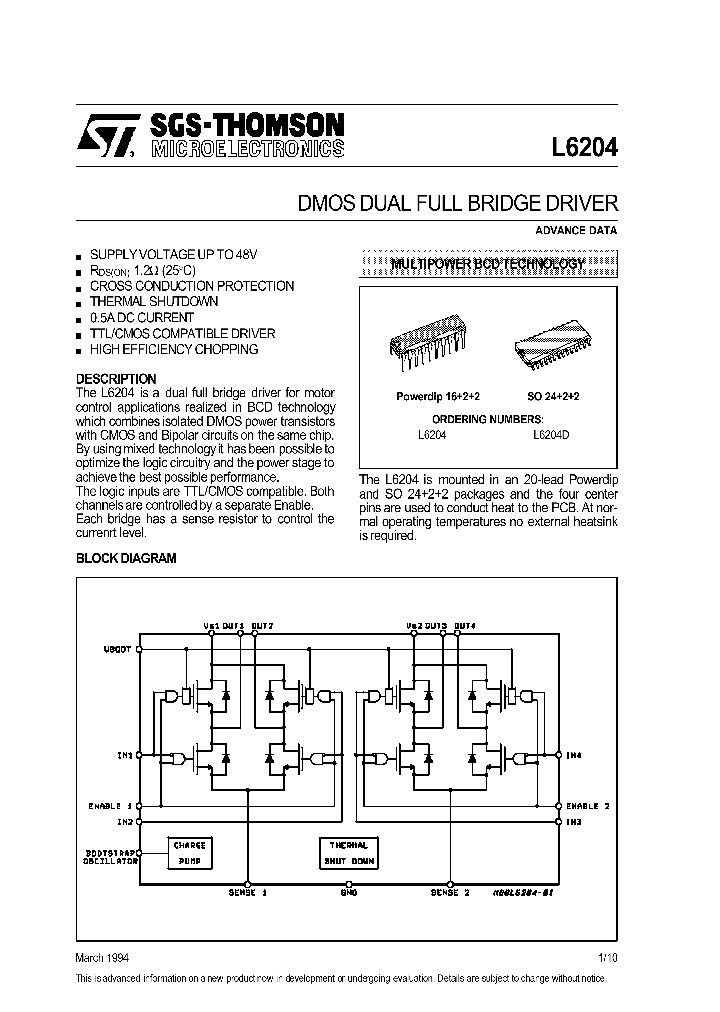 L6204_93864.PDF Datasheet Download --- IC-ON-LINE
