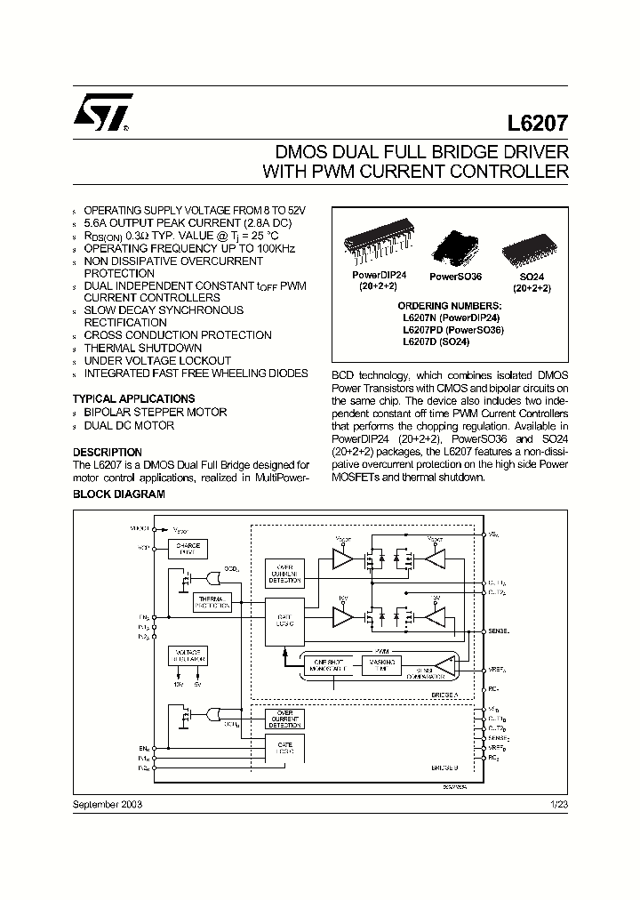 L6207D_195094.PDF Datasheet Download --- IC-ON-LINE