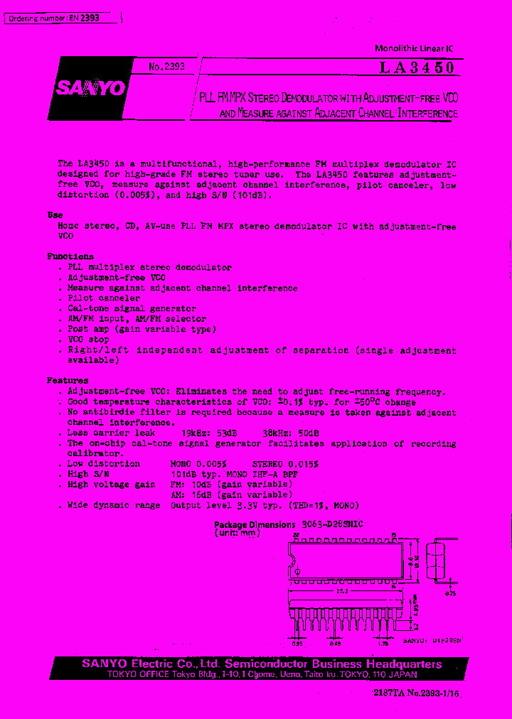 LA3450_179531.PDF Datasheet Download --- IC-ON-LINE