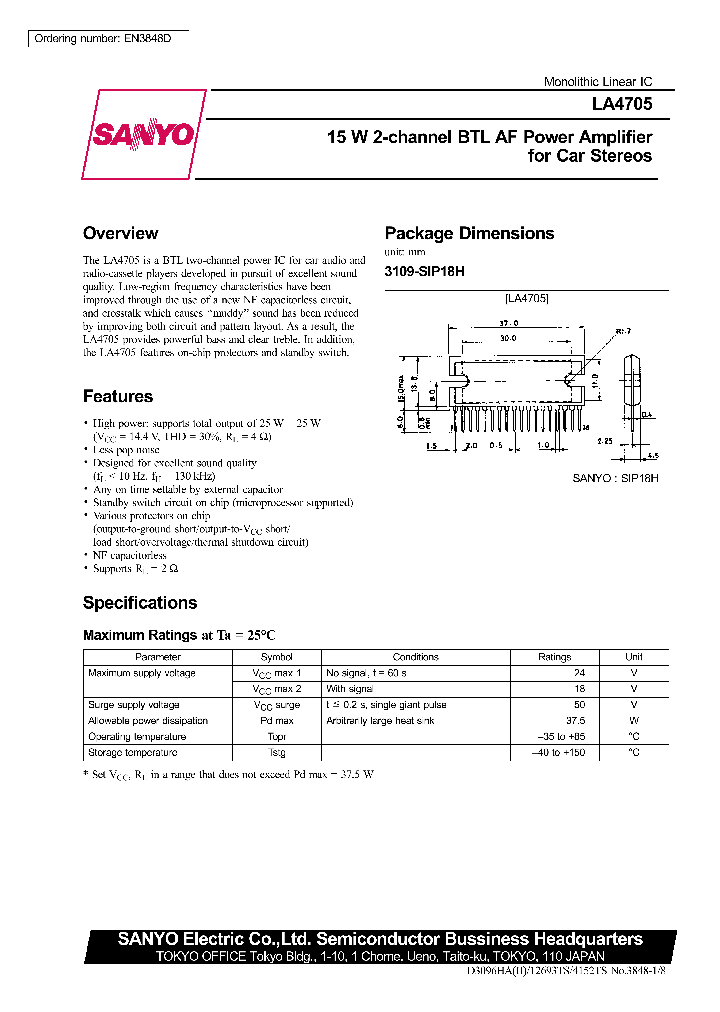 LA4705_138575.PDF Datasheet Download --- IC-ON-LINE