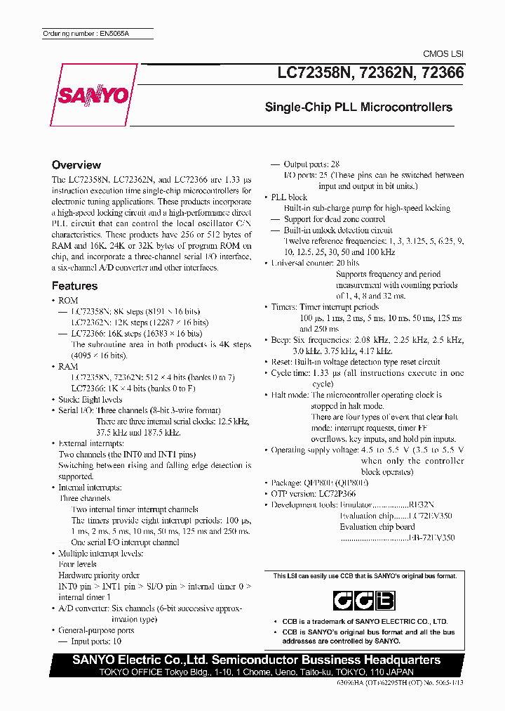 LC72366_27853.PDF Datasheet Download --- IC-ON-LINE