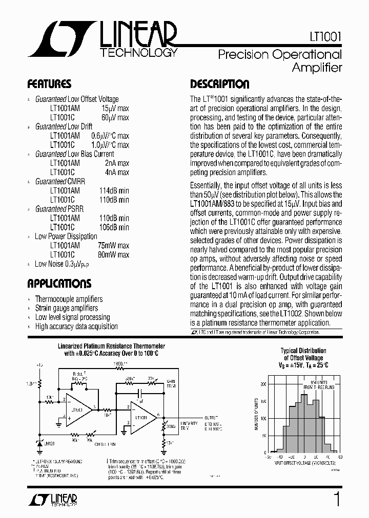 LT1001_81708.PDF Datasheet Download --- IC-ON-LINE