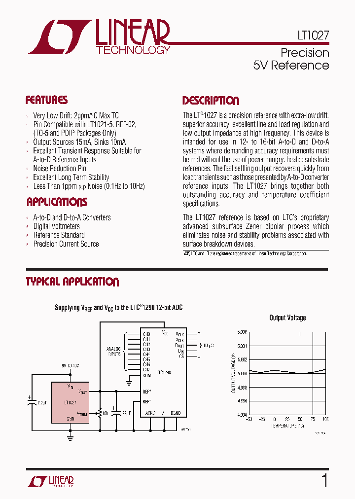 LT1027_83134.PDF Datasheet Download --- IC-ON-LINE