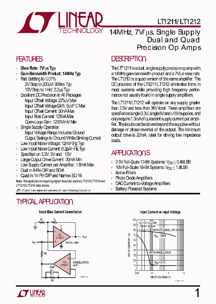LT1211_152993.PDF Datasheet Download --- IC-ON-LINE