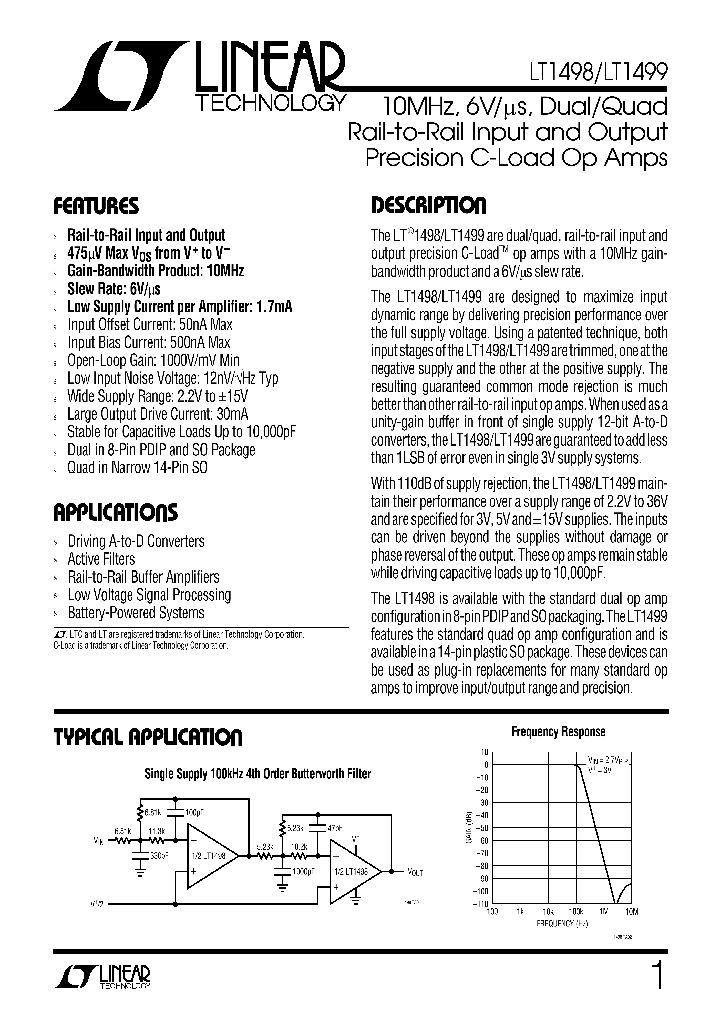 LT1498_166629.PDF Datasheet Download --- IC-ON-LINE