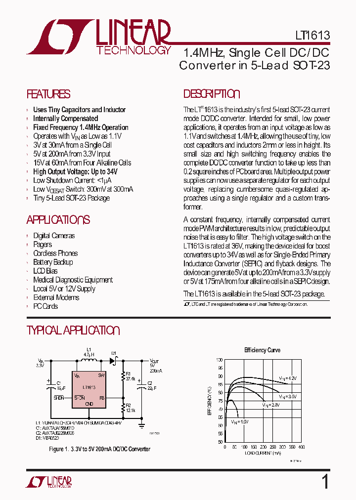 LT1613_28439.PDF Datasheet Download --- IC-ON-LINE