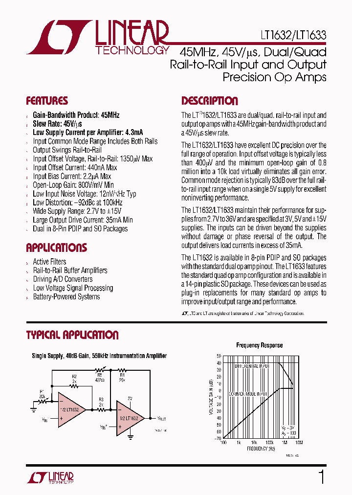 LT1633_148520.PDF Datasheet Download --- IC-ON-LINE