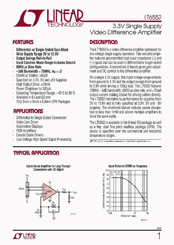 LT6552_43698.PDF Datasheet Download --- IC-ON-LINE