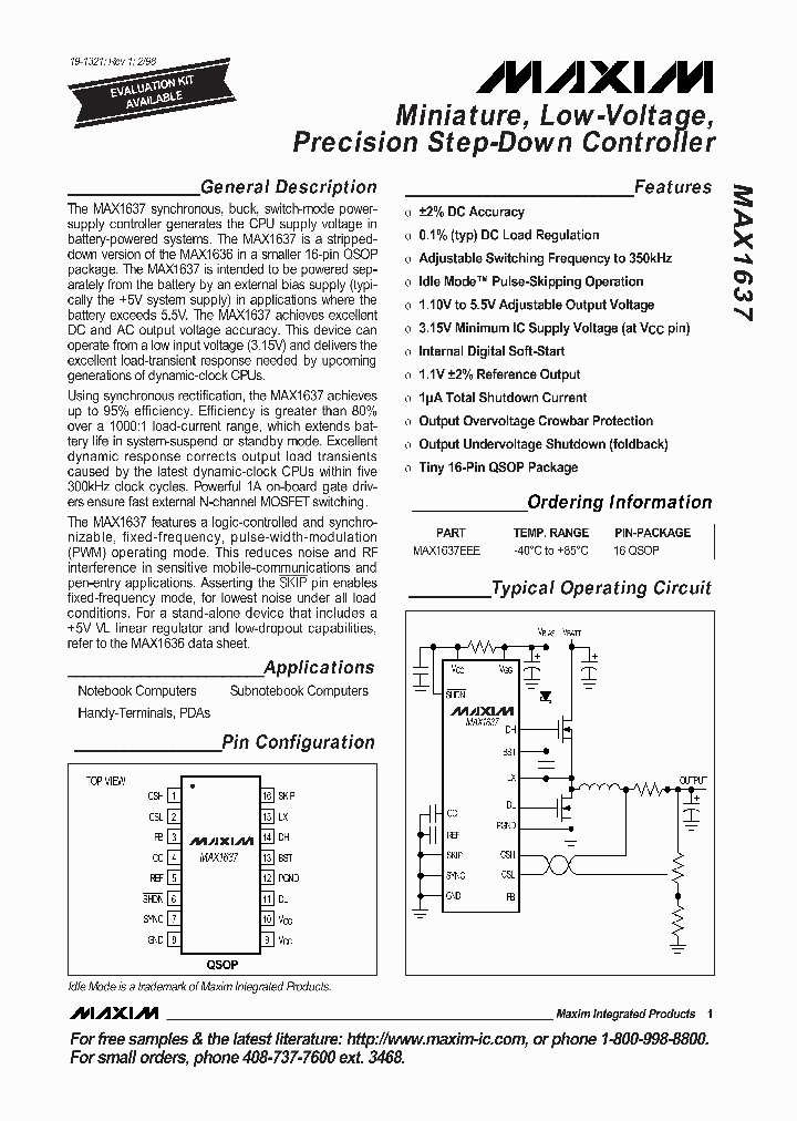 MAX1637_29534.PDF Datasheet Download --- IC-ON-LINE