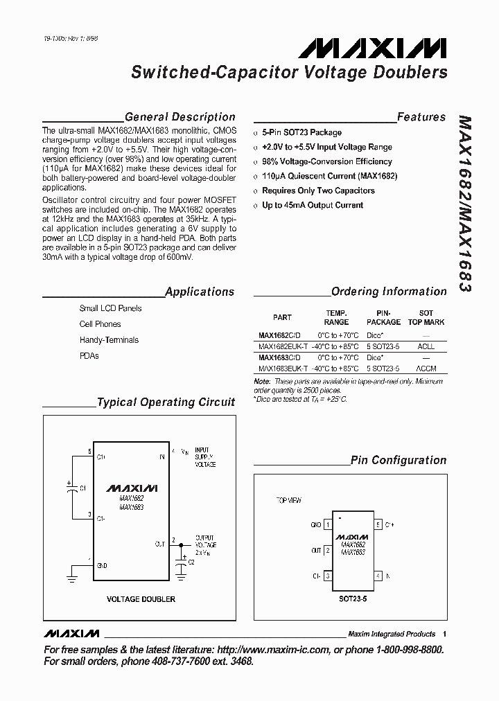 MAX1682_98011.PDF Datasheet Download --- IC-ON-LINE