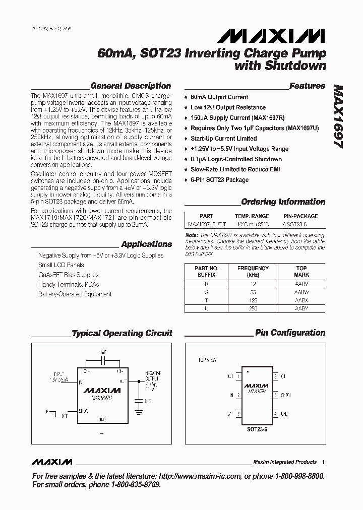 MAX1697_27597.PDF Datasheet Download --- IC-ON-LINE