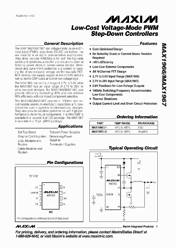 MAX1966_186462.PDF Datasheet Download --- IC-ON-LINE