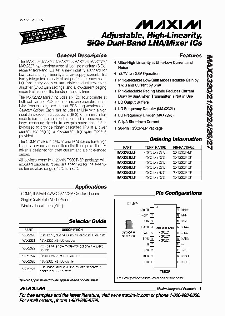 MAX2320_1634.PDF Datasheet Download --- IC-ON-LINE