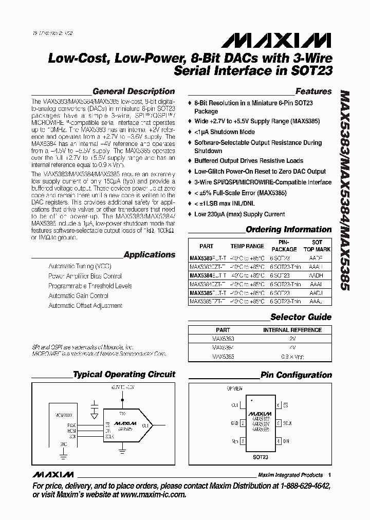MAX5383_104698.PDF Datasheet Download --- IC-ON-LINE