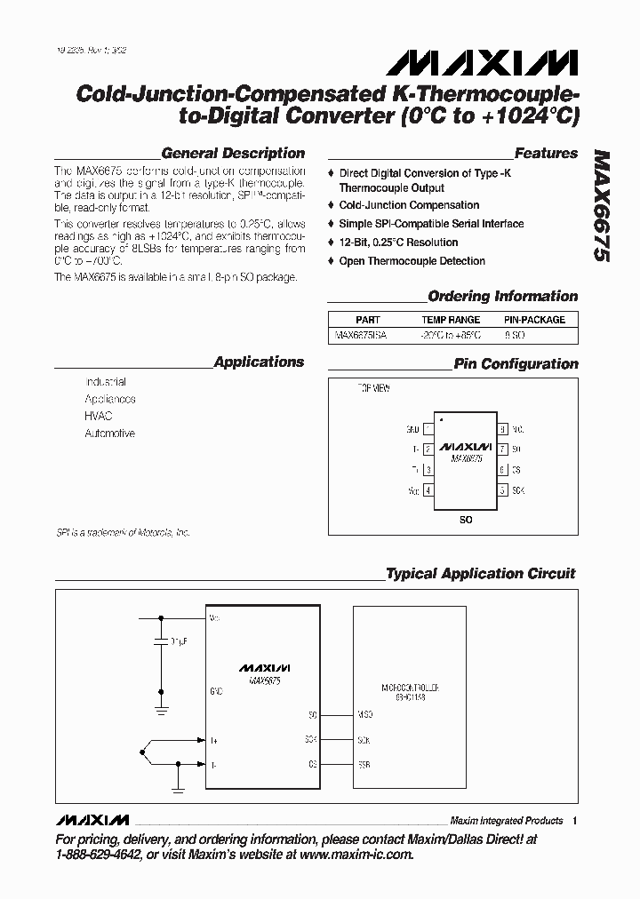 MAX6675_15752.PDF Datasheet Download --- IC-ON-LINE