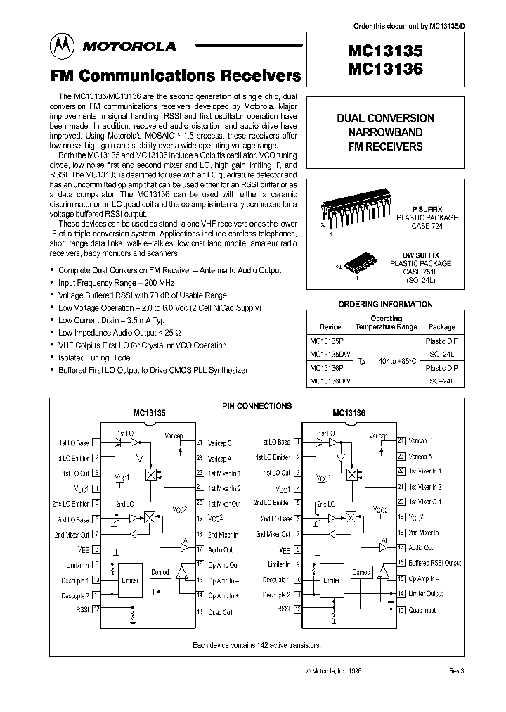 MC13135_175546.PDF Datasheet Download --- IC-ON-LINE