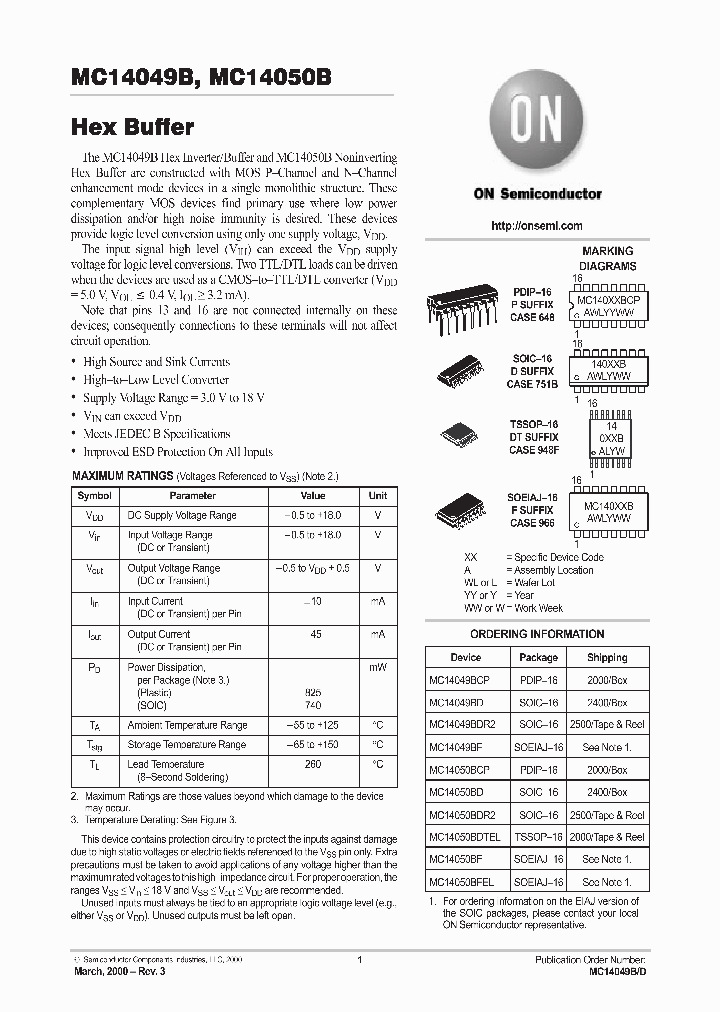 MC14049_30681.PDF Datasheet Download --- IC-ON-LINE