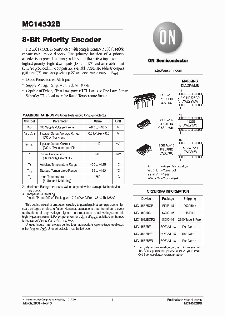 MC14532B_81611.PDF Datasheet Download --- IC-ON-LINE