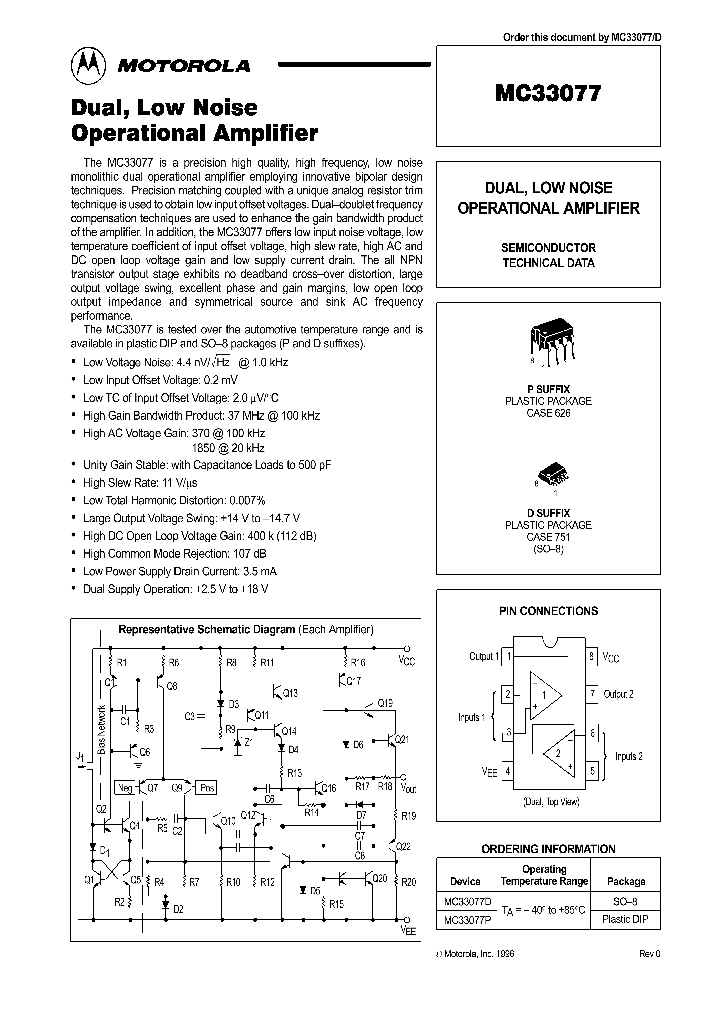 MC33077_30904.PDF Datasheet Download --- IC-ON-LINE