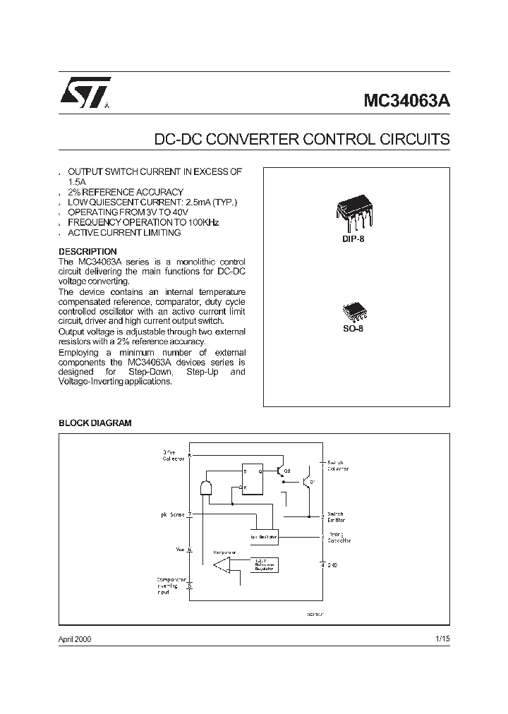 MC34063AB_97067.PDF Datasheet Download --- IC-ON-LINE