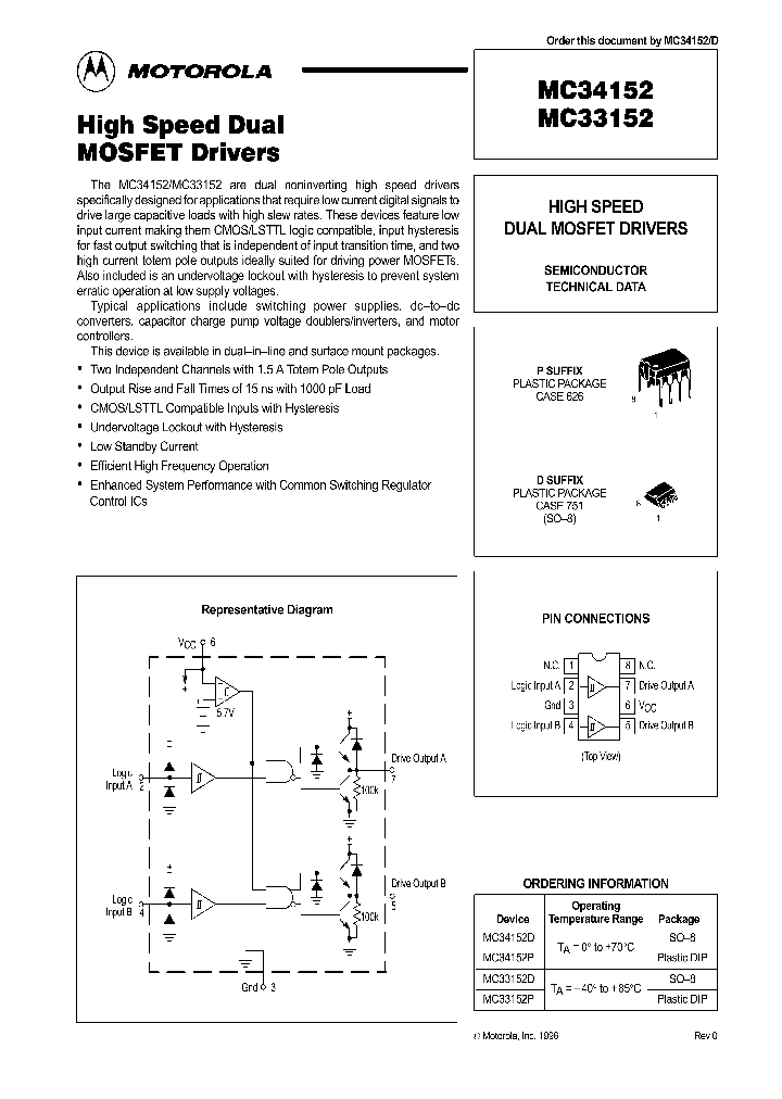 MC33152_15883.PDF Datasheet Download --- IC-ON-LINE