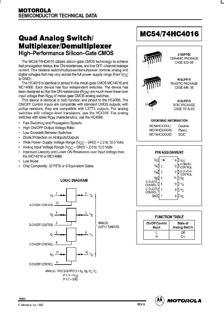 MC74HC4016D_97194.PDF Datasheet Download --- IC-ON-LINE