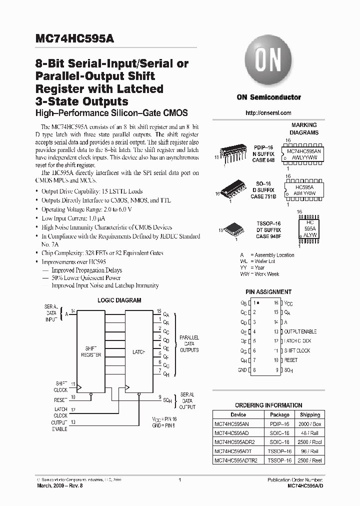 MC74HC595_78776.PDF Datasheet Download --- IC-ON-LINE
