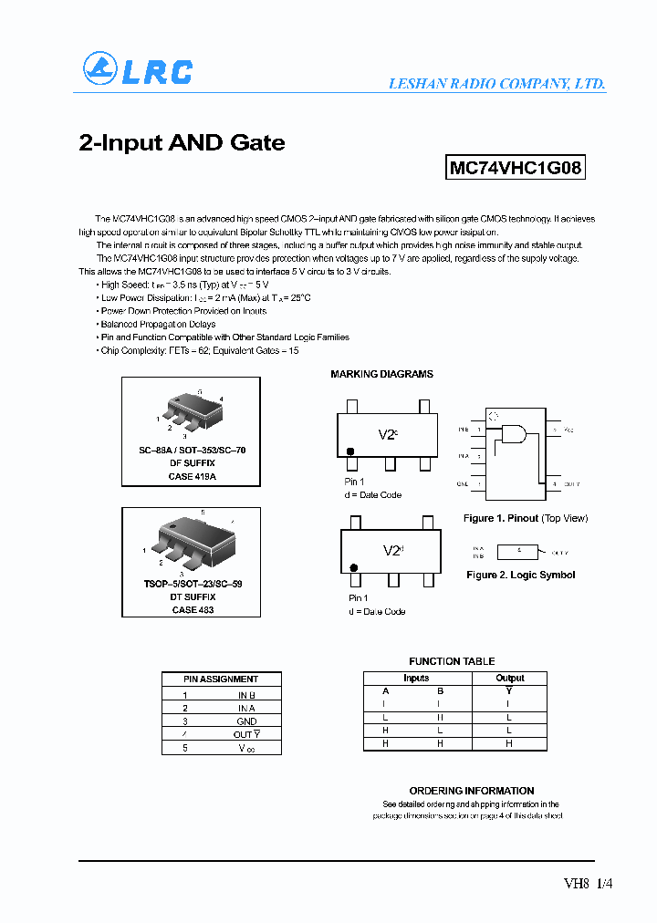 MC74VHC1G08DFT2_184845.PDF Datasheet Download --- IC-ON-LINE