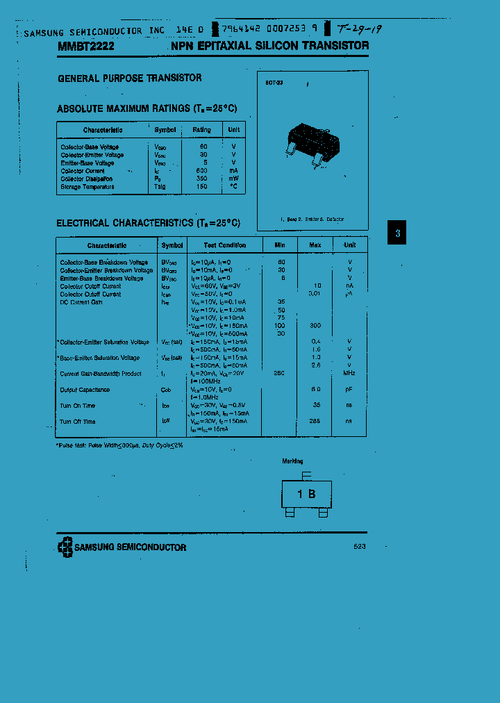 MMBT2222_136748.PDF Datasheet Download --- IC-ON-LINE