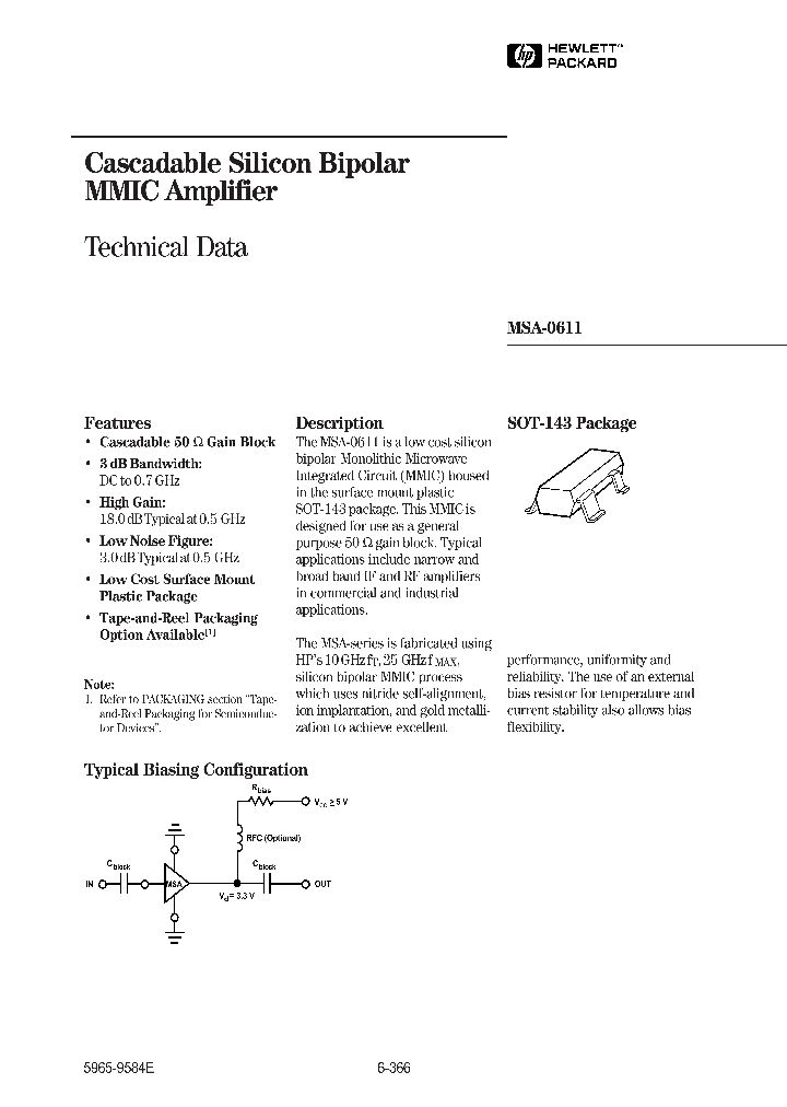 MSA-0611_32800.PDF Datasheet Download --- IC-ON-LINE