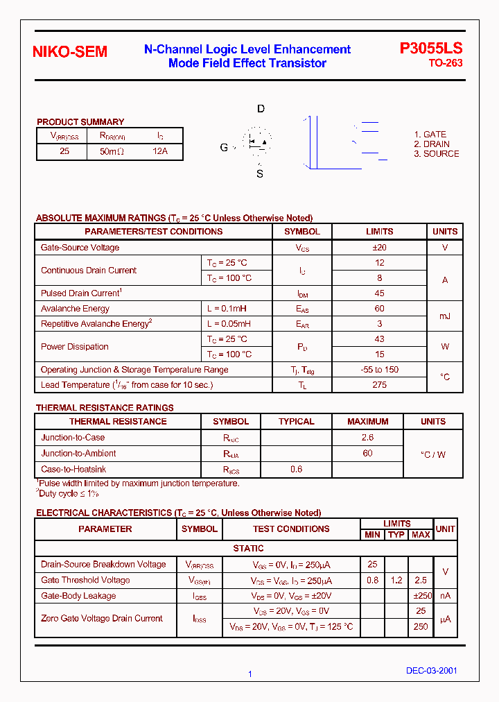 P3055LS_161685.PDF Datasheet Download --- IC-ON-LINE