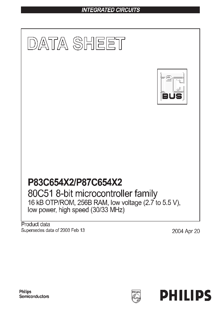 P83C654X2_139645.PDF Datasheet Download --- IC-ON-LINE