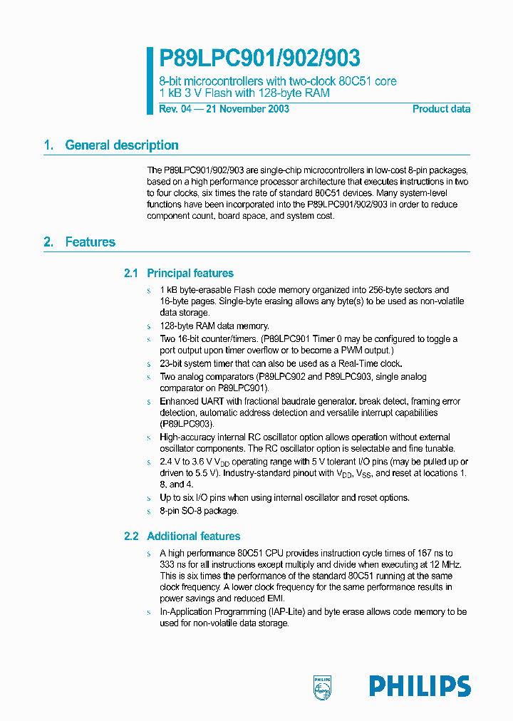P89LPC902_174533.PDF Datasheet Download --- IC-ON-LINE
