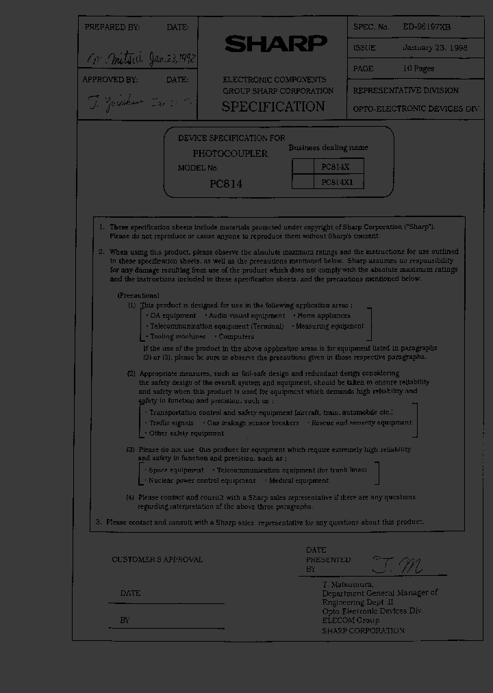 PC814X_102769.PDF Datasheet Download --- IC-ON-LINE