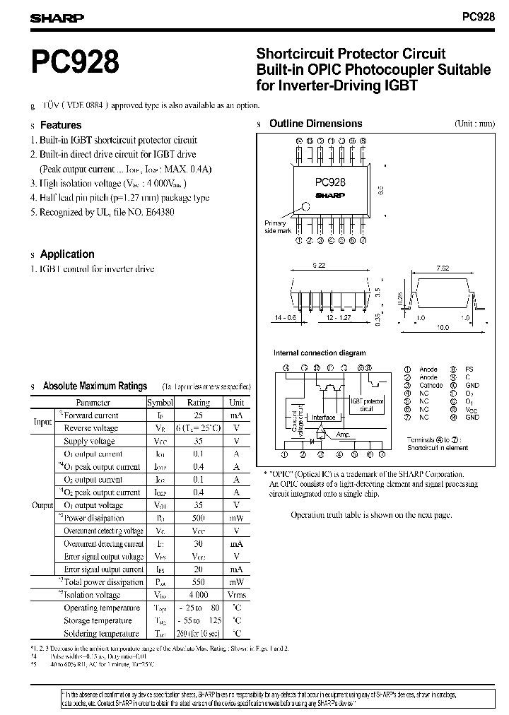 PC928_164252.PDF Datasheet Download --- IC-ON-LINE