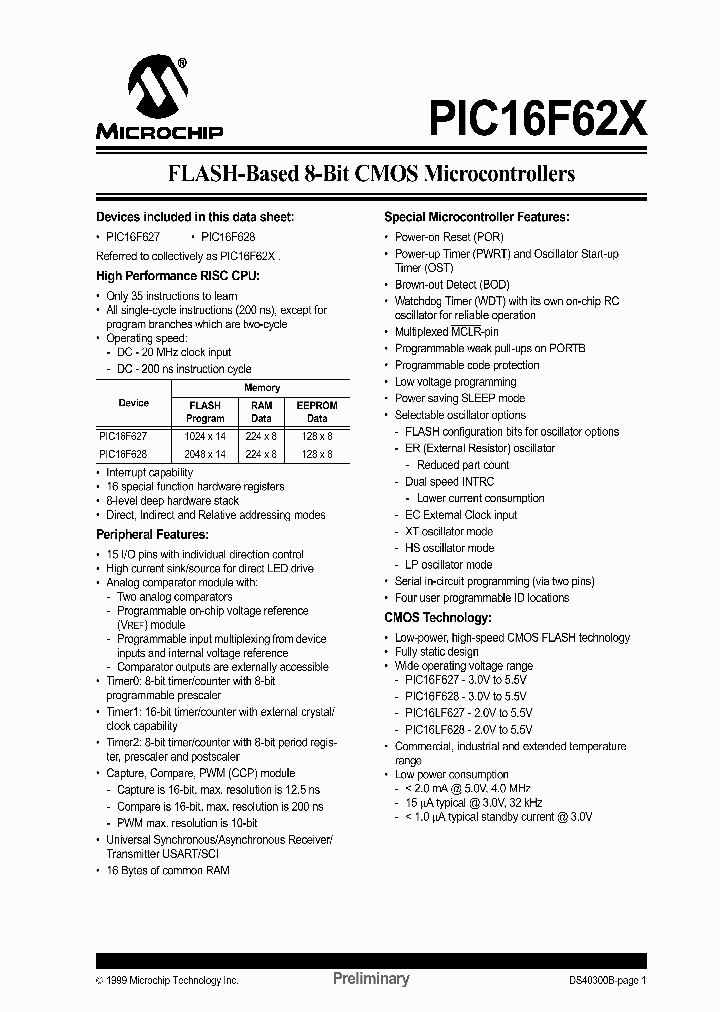 PIC16F627_194651.PDF Datasheet Download --- IC-ON-LINE