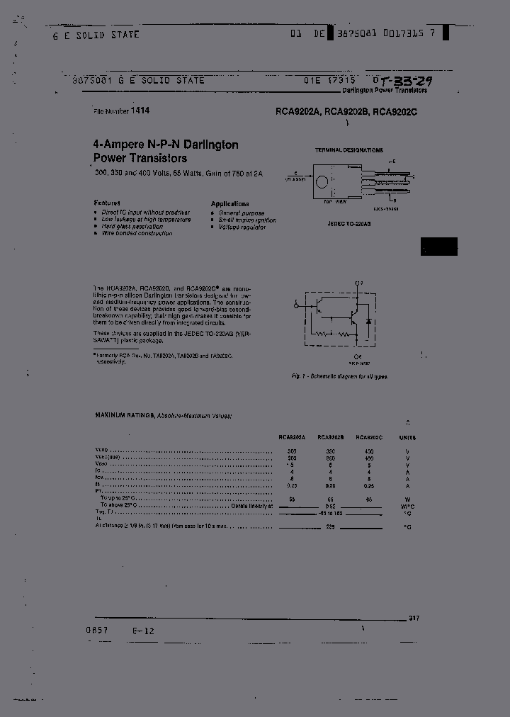 RCA9202A_175982.PDF Datasheet Download --- IC-ON-LINE
