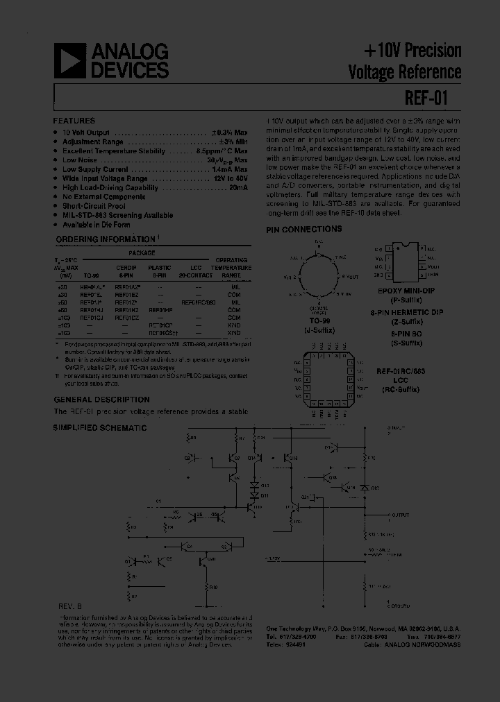 REF01CJ_104330.PDF Datasheet Download --- IC-ON-LINE