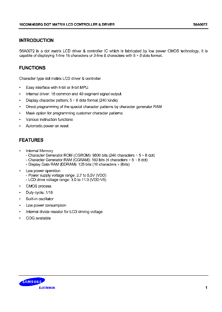 S6A0072_78445.PDF Datasheet Download --- IC-ON-LINE