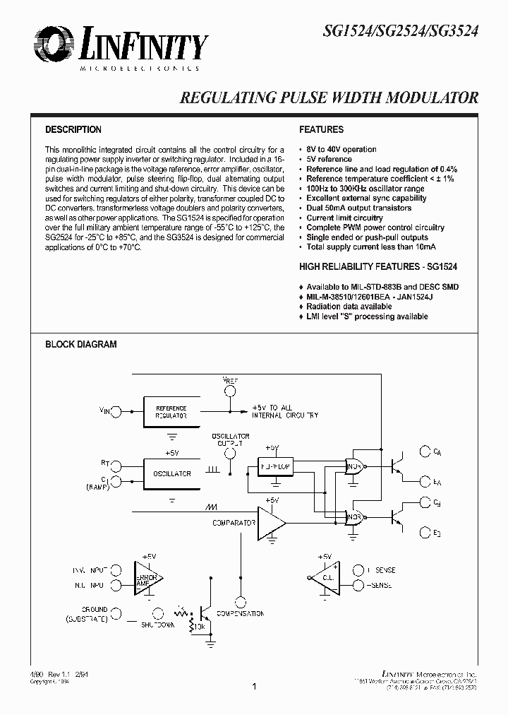 SG1524_92019.PDF Datasheet Download --- IC-ON-LINE