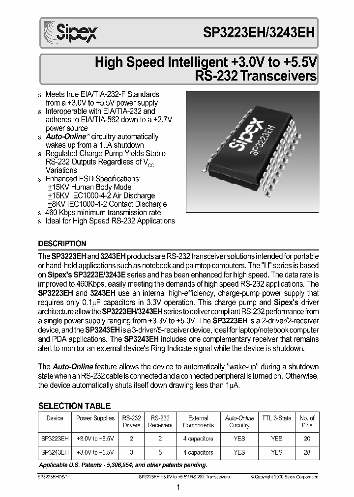 SP3223EH_35876.PDF Datasheet Download --- IC-ON-LINE