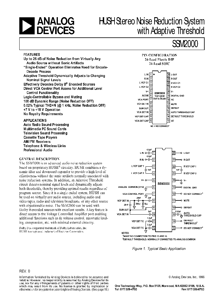SSM2000_158604.PDF Datasheet Download --- IC-ON-LINE