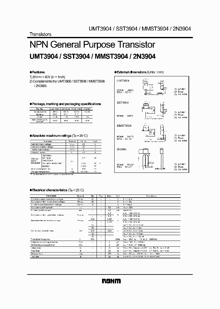 UMT3904_59391.PDF Datasheet Download --- IC-ON-LINE