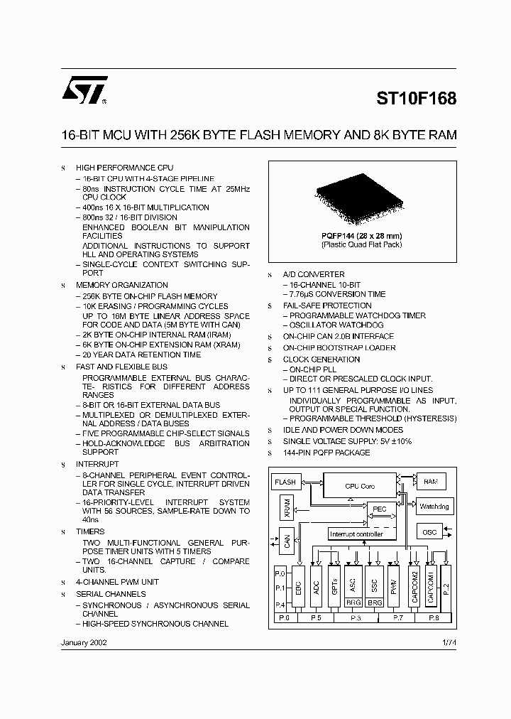 ST10F168_135009.PDF Datasheet Download --- IC-ON-LINE