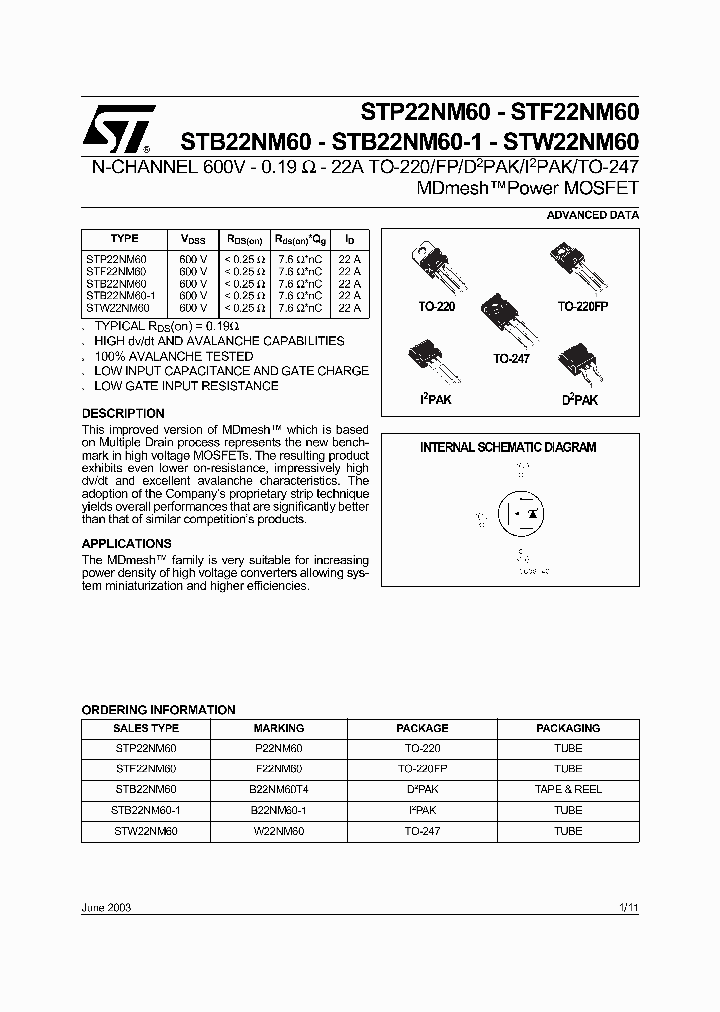 STP22NM60_64840.PDF Datasheet Download --- IC-ON-LINE