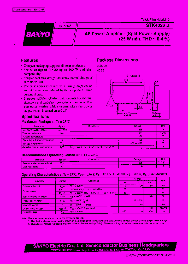 STK4026_108527.PDF Datasheet Download --- IC-ON-LINE